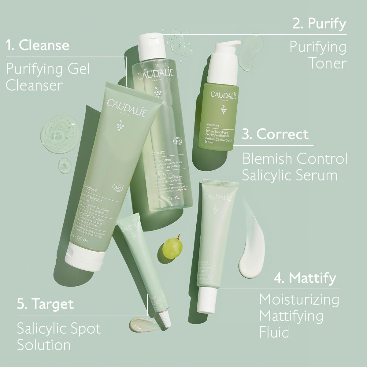 Gel Facial Cleanser with Salicylic Acid Caudalie